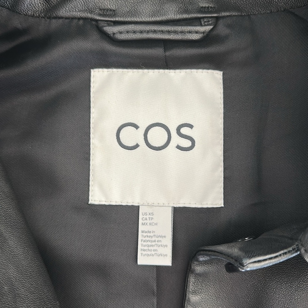 Cos | Oversized Cropped Jacket | 100% Leather - Gem